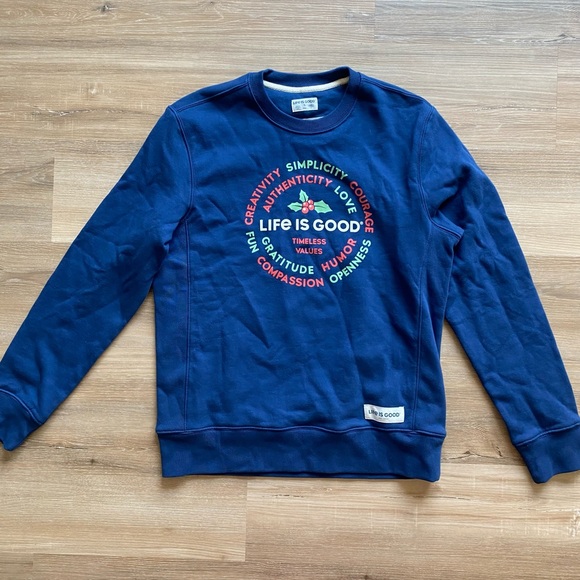 Life Is Good | Tops | Life Is Good Navy Pullover Sweatshirt | Poshmark